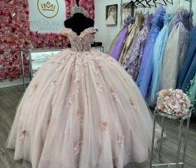 Dusty Rose Pink Prom Dresses Long For Women 2025 Tulle Ball Gown Puffy ...