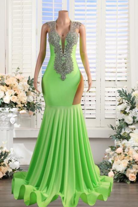 Purple Crystal Prom Dresses Long For Women 2025 Sparky Sequins Beading ...