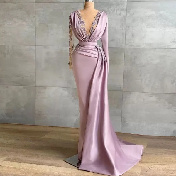 Custom Black Long Sparkly Sequined Prom Dresses 2023 Mermaid Style With Full Sleeve Ruffle ...